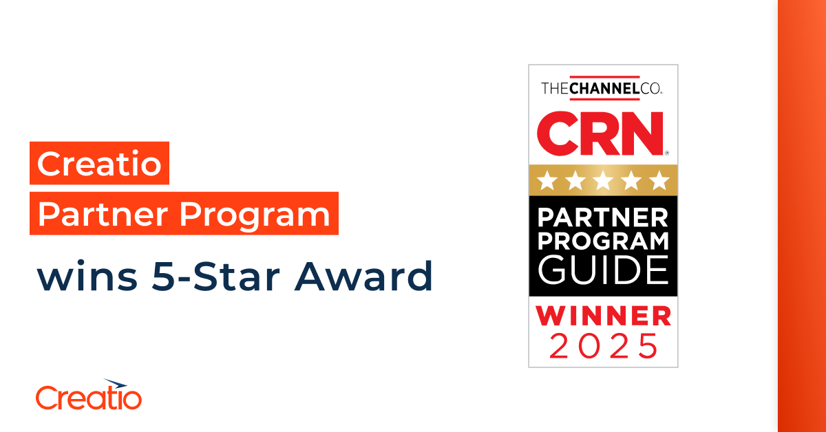 Creatio Earns 5-Star Rating in the 2025 CRN® Partner Program Guide for 8th Year in a Row | Creatio